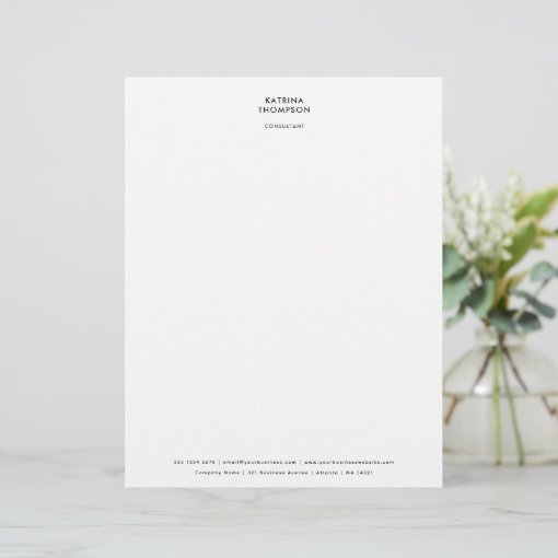 Modern Simple Minimalist Business Corporate Letterhead | Zazzle
