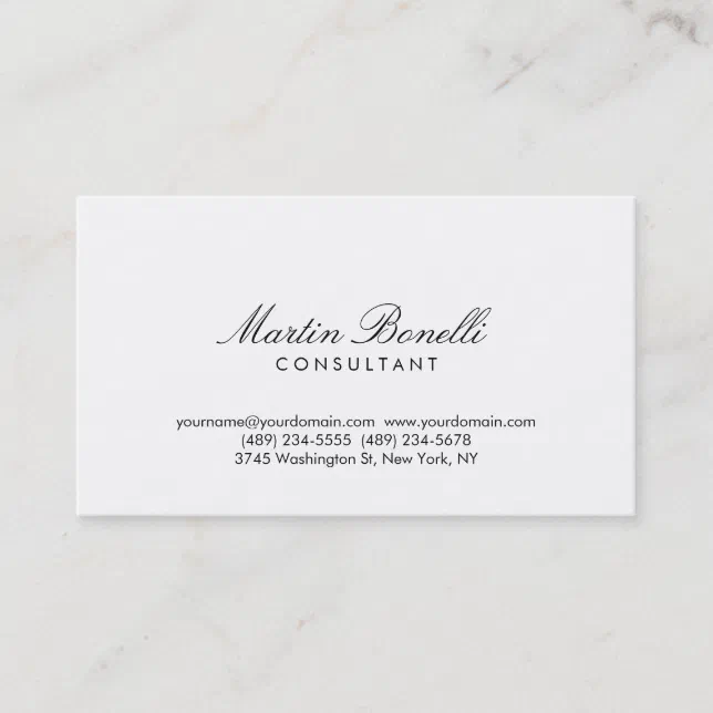 Modern Simple Minimalist Calligraphy Business Card | Zazzle