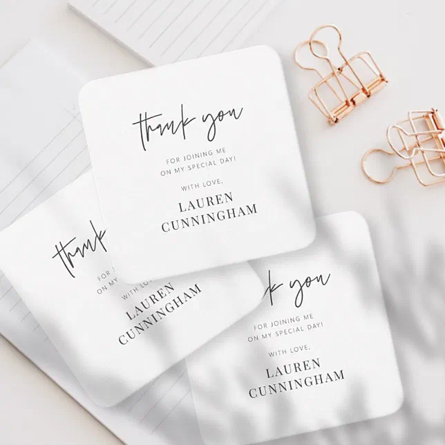 Modern Simple Minimalist Chic Thank You Note Card | Zazzle