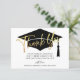 Modern Simple Minimalist Golden Black Graduation Thank You Card | Zazzle