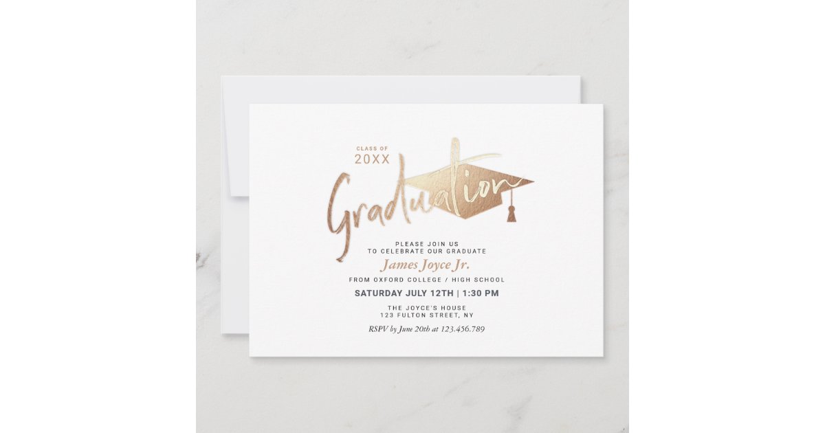 Modern Simple Minimalist Graduation Party Invitation | Zazzle