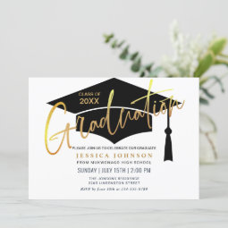 Modern Simple Minimalist Graduation Party Invitation | Zazzle