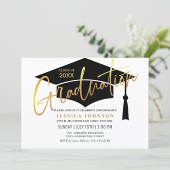 Modern Simple Minimalist Graduation Party Invitation | Zazzle