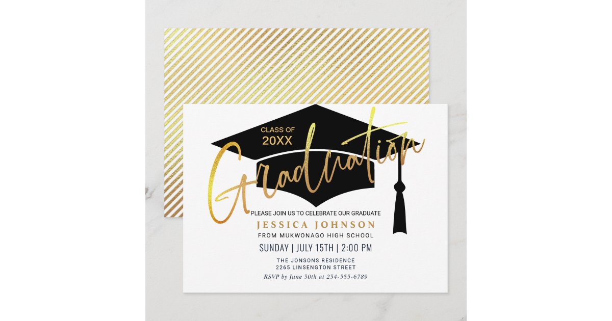 Modern Simple Minimalist Graduation Party Invitation | Zazzle