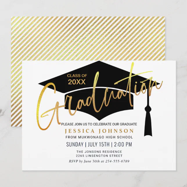 Modern Simple Minimalist Graduation Party Invitation | Zazzle