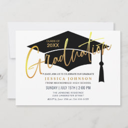 Modern Simple Minimalist Graduation Party Invitation | Zazzle