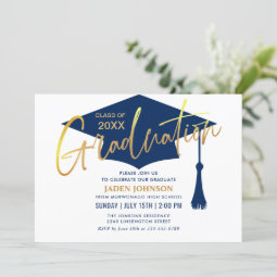 Modern Simple Minimalist Graduation Party QR code Invitation | Zazzle