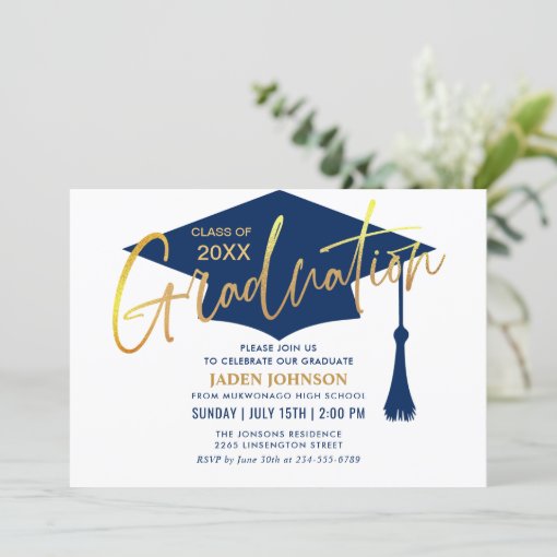 Modern Simple Minimalist Graduation Party QR code Invitation | Zazzle