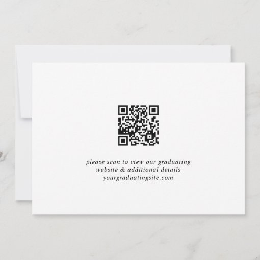 Modern Simple Minimalist Graduation Party QR code Invitation | Zazzle