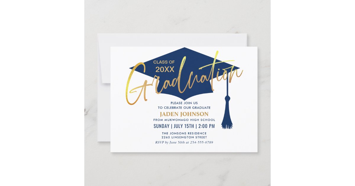 Modern Simple Minimalist Graduation Party QR code Invitation | Zazzle