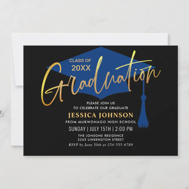 Modern Simple Minimalist Graduation Party QR code Invitation | Zazzle