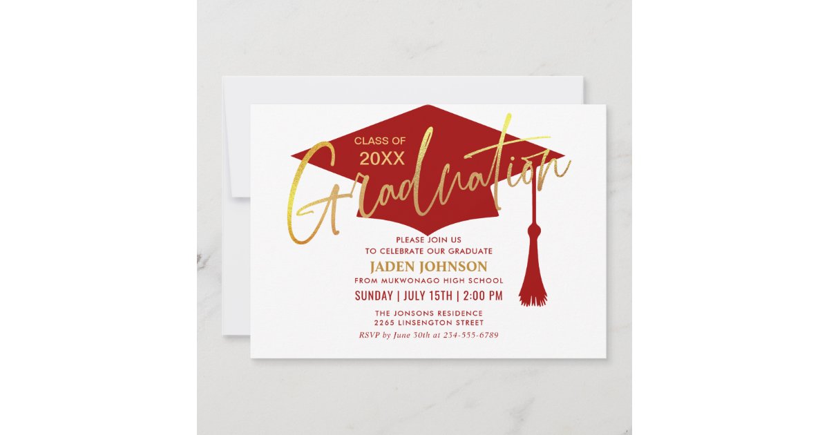 Modern Simple Minimalist Graduation Party QR code Invitation | Zazzle