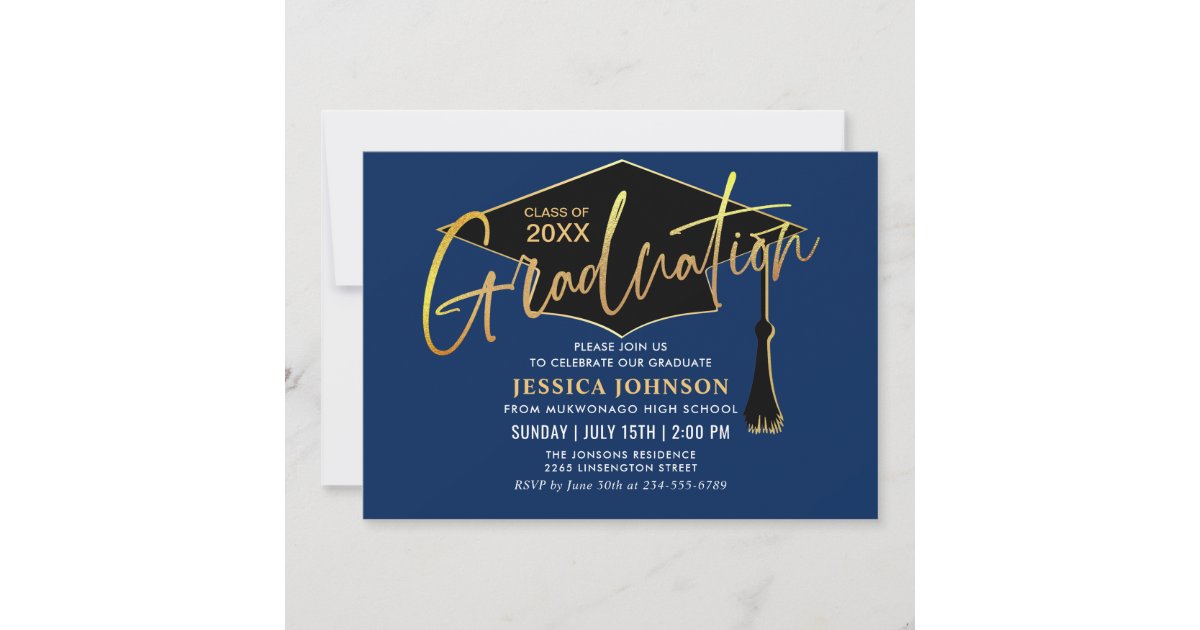 Modern Simple Minimalist Graduation Party QR code Invitation | Zazzle