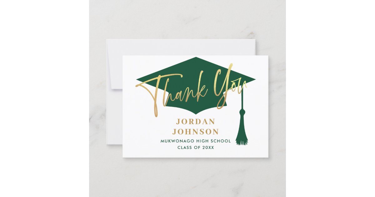 Modern Simple Minimalist Graduation Thank You Card | Zazzle