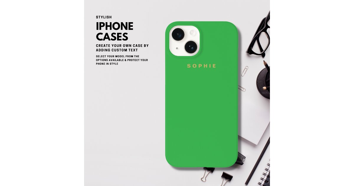 Modern Simple Minimalist Green and Gold Monogram Case-Mate iPhone Case ...
