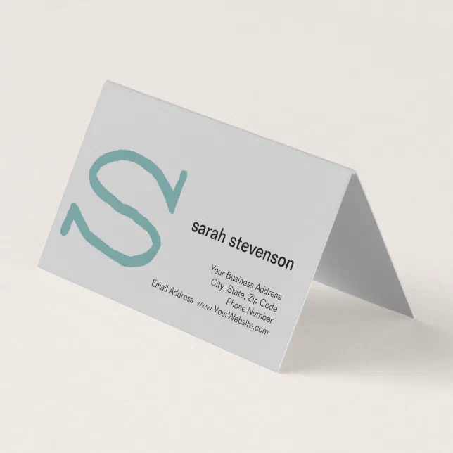 Modern Simple Minimalist Initial Monogrammed Business Card | Zazzle