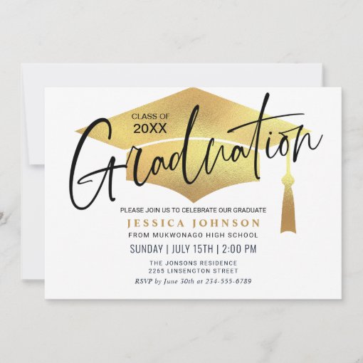 Modern Simple Minimalist PHOTO Graduation Party Invitation | Zazzle
