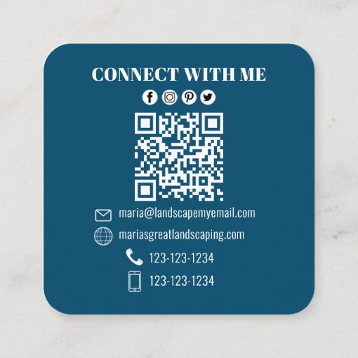 Modern Simple Minimalist Photo QR Code Connect Square Business Card ...