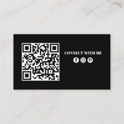 Modern Simple Minimalist QR Code Social Media Business Card | Zazzle