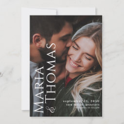 Modern Simple Minimalist Two Photo Elegant Save The Date | Zazzle