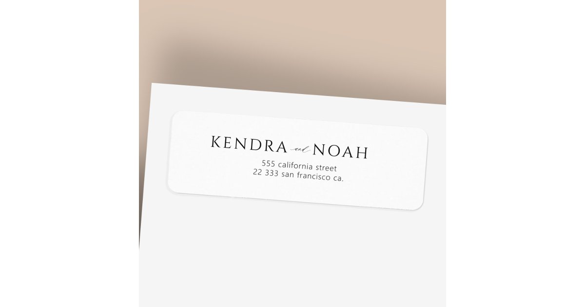Modern simple minimalist wedding return address label | Zazzle