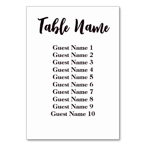 Modern Simple Minimalist Wedding Table Name Card | Zazzle