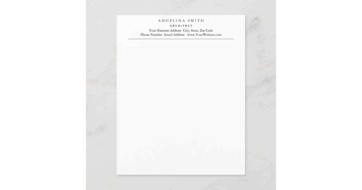 Modern Simple Minimalist White Professional | Zazzle