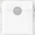 Modern Simple Monogram & Address | Light Grey Classic Round Sticker ...