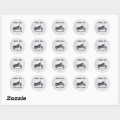 Modern Simple Motorcycle Biker Themed Wedding Classic Round Sticker ...
