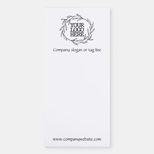 Modern Simple Nature Inspired Custom Company Logo Magnetic Notepad | Zazzle