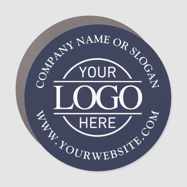 Modern Simple Navy Blue Business Logo Promotional Car Magnet | Zazzle