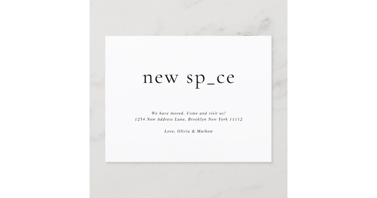 Modern Simple New Place New Space Moving Postcard | Zazzle