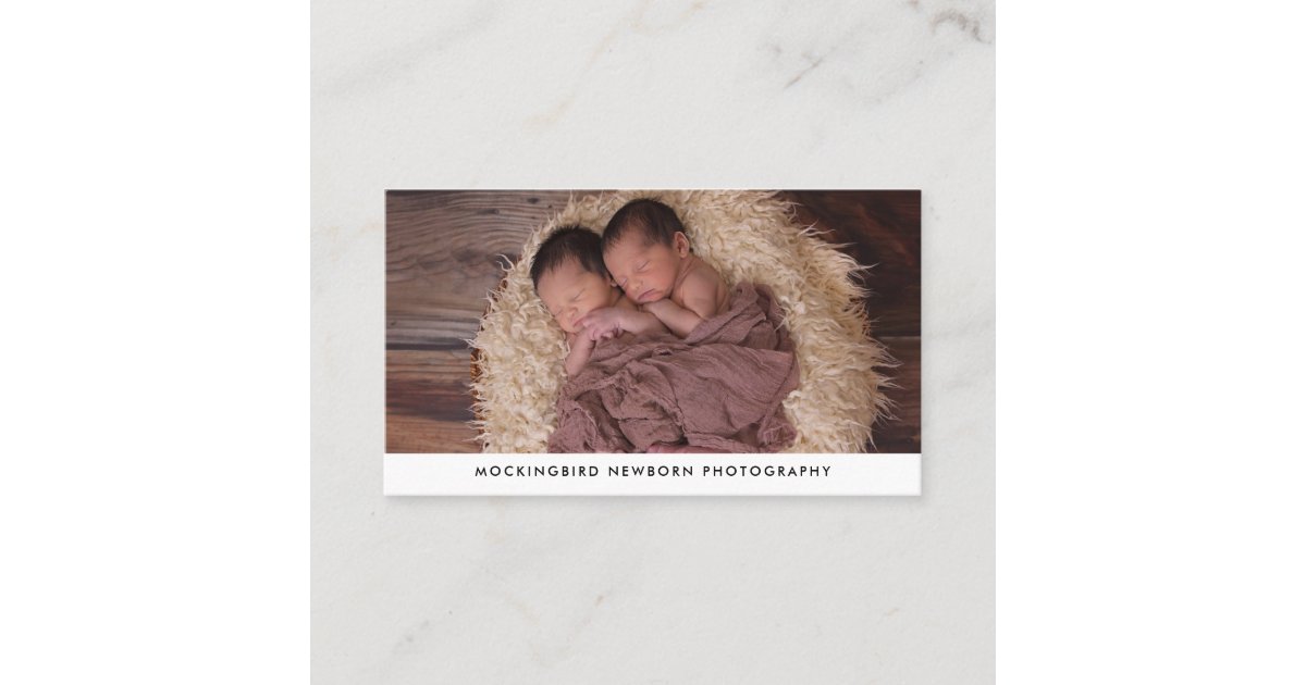 Modern Simple Newborn Photography Business Card | Zazzle
