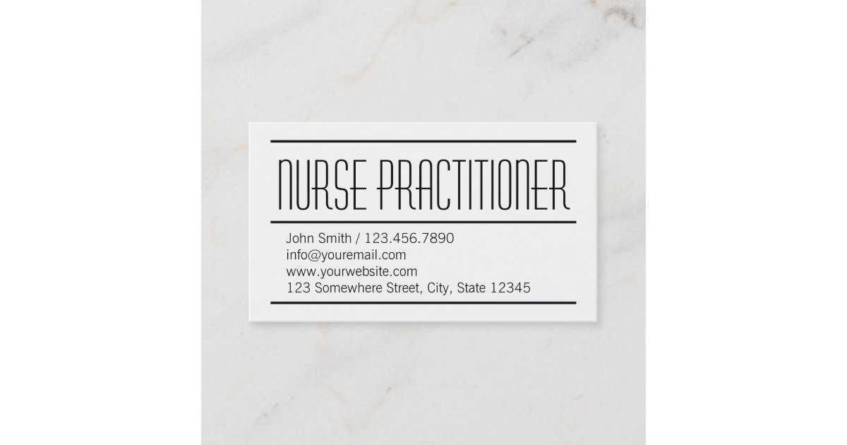 Modern Simple Nurse Practitioner Business Card | Zazzle