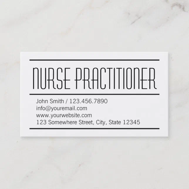 Modern Simple Nurse Practitioner Business Card | Zazzle