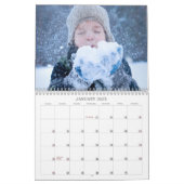 Modern Simple One Photo Per Month Script Calendar | Zazzle