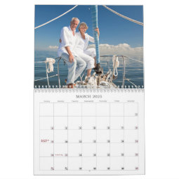 Modern Simple One Photo Per Month Script Calendar | Zazzle