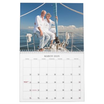 Modern Simple One Photo Per Month Script Calendar | Zazzle