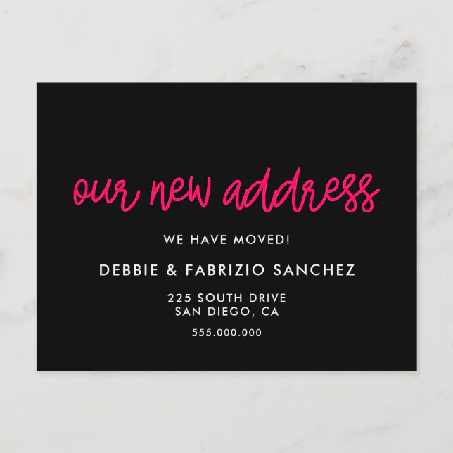 Modern & simple Our new address Postcard | Zazzle