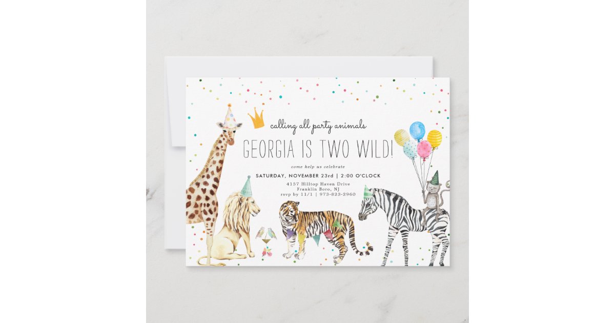 Modern Simple Party Animal Invitation | Zazzle