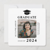 Modern simple photo class of 2024 graduation announcement | Zazzle