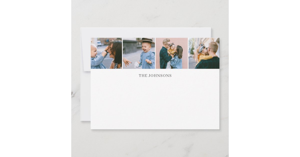 Modern Simple Photo Collage Note Card | Zazzle