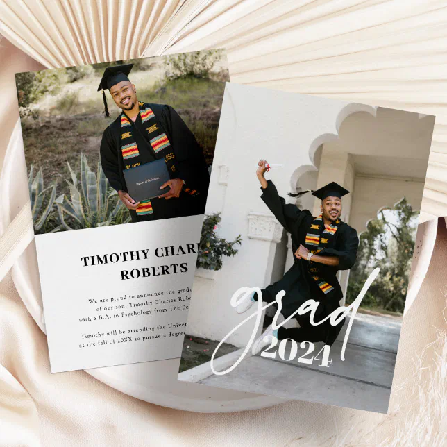 Modern Simple Photo Graduation Announcement | Zazzle