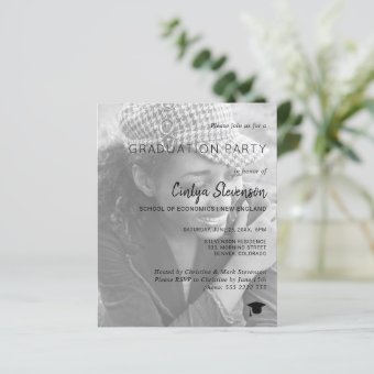 Modern simple photo graduation party invitation | Zazzle