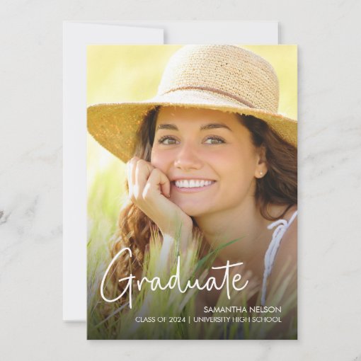 Modern Simple Photo Graduation Party Invitation | Zazzle