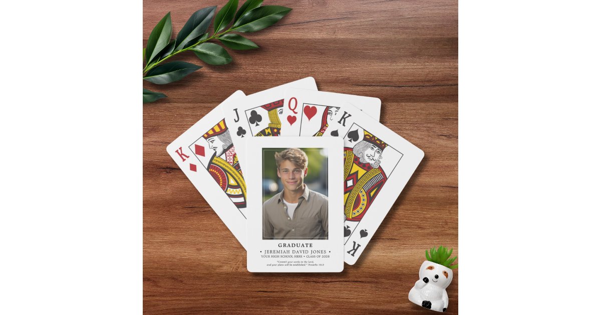 Modern Simple Photo Graduation Poker Cards | Zazzle
