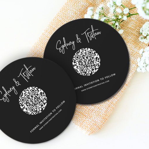Modern Simple Photo Save the Date QR Code Wedding Invitation | Zazzle