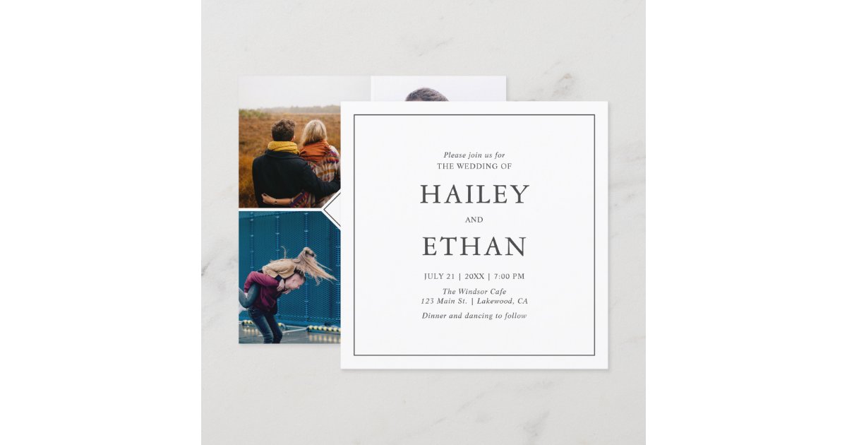 Modern Simple Photo Wedding Invitation | Zazzle.com