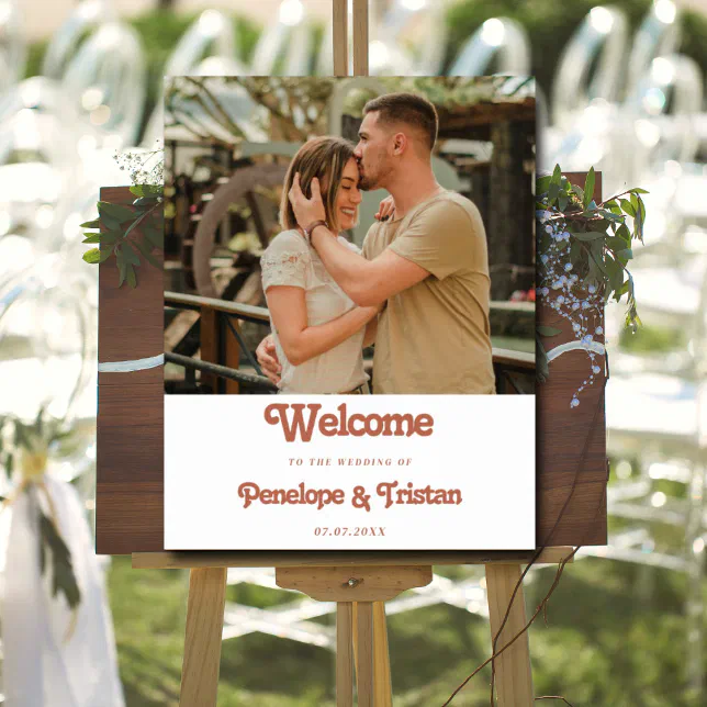 Modern Simple Photo Wedding Reception Welcome Sign | Zazzle