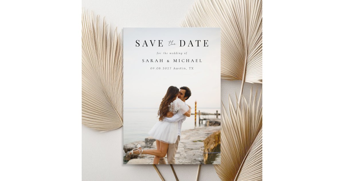 Modern Simple Photo Wedding Save The Date | Zazzle